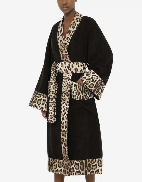 Dolce & Gabbana Dolce Gabbana Terry Bathrobe - Black