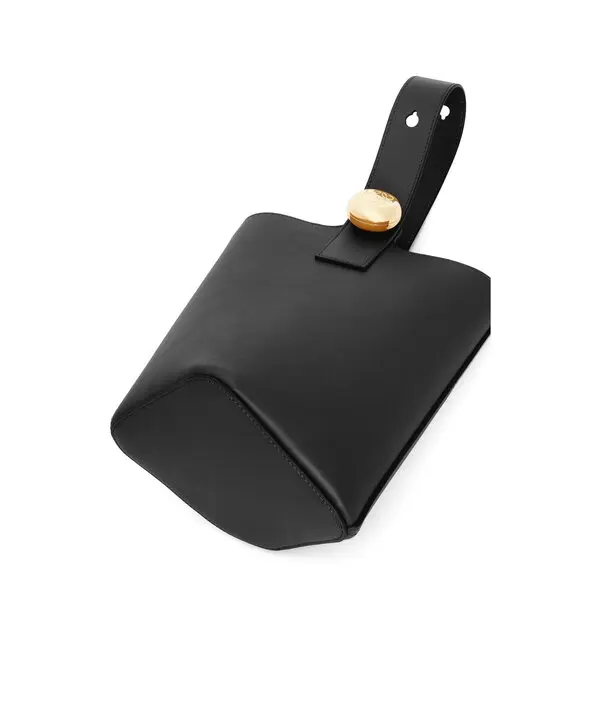 Loewe Mini Pebble Bucket Bag In Mellow Calfskin - Black