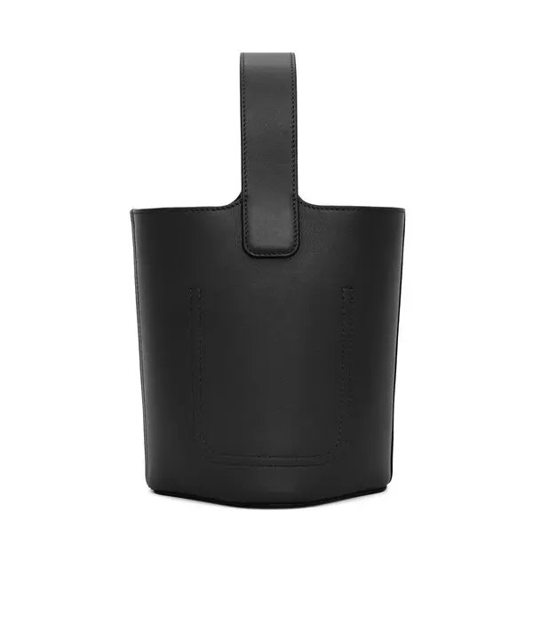 Loewe Mini Pebble Bucket Bag In Mellow Calfskin - Black