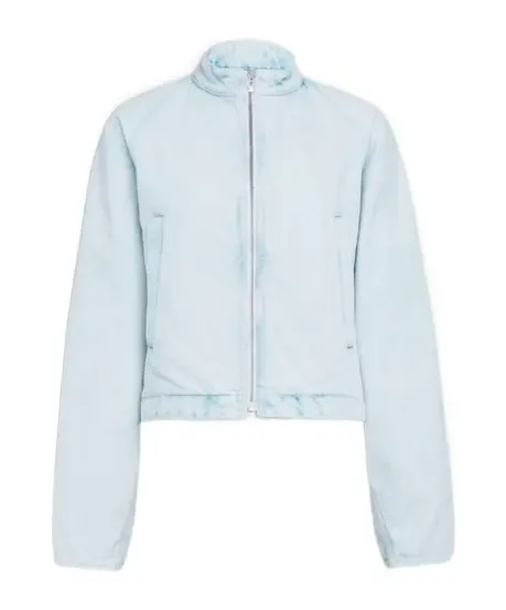 Alaïa Ice Denim Round Neck Jacket