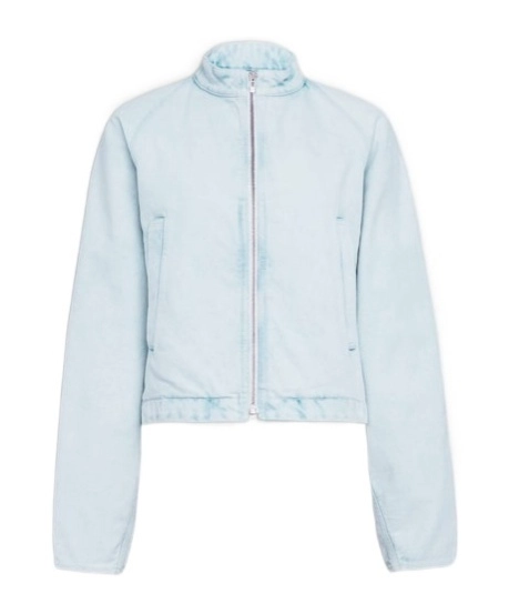 Alaïa Ice Denim Round Neck Jacket - Light Blue