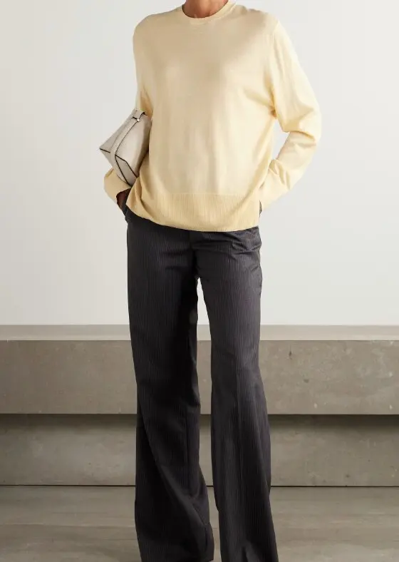 TOTEME Crew Neck Sweater With Side Slits