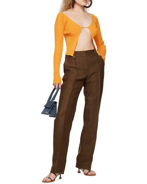 Jacquemus Ribbed Knit Cardigan - Orange