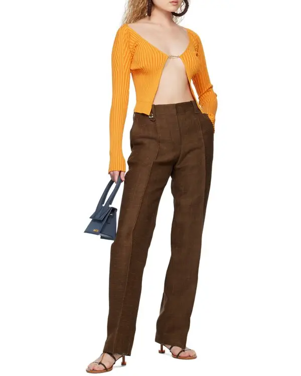 Jacquemus Ribbed Knit Cardigan - Orange