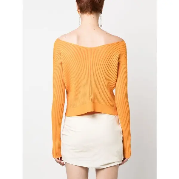 Jacquemus Ribbed Knit Cardigan - Orange