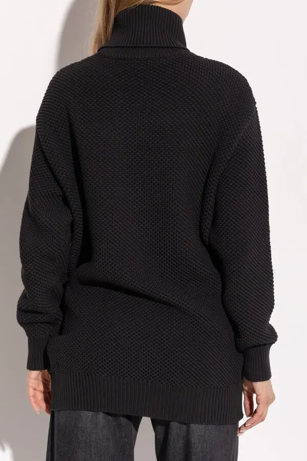 Versace Ribbed Knit Turtleneck Long Sleeve Jumper