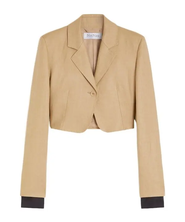 Max Mara Cropped Blazer - Nude