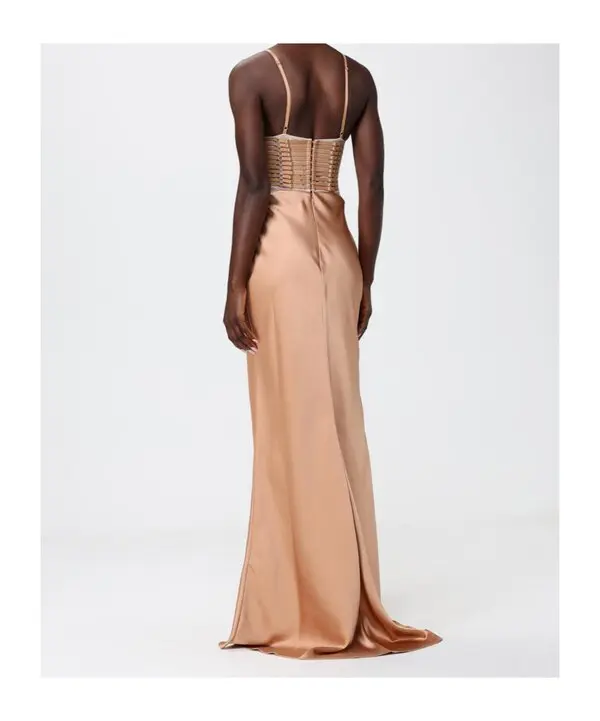 Elisabetta Franchi Corset-style Strappy Maxi Dress - Nude