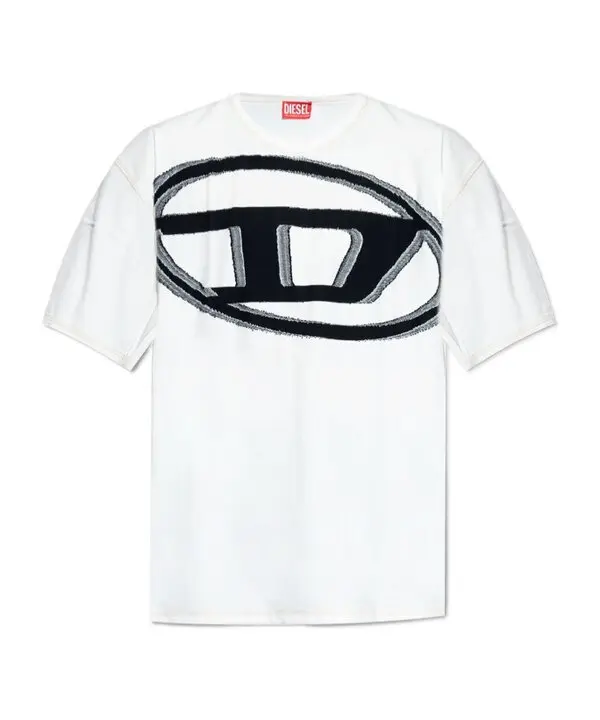 DIESEL® T-doxt Logo Printed Crewneck T-shirt - White