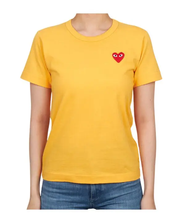 Comme Des Garçons Heart Logo T-shirt - Orange