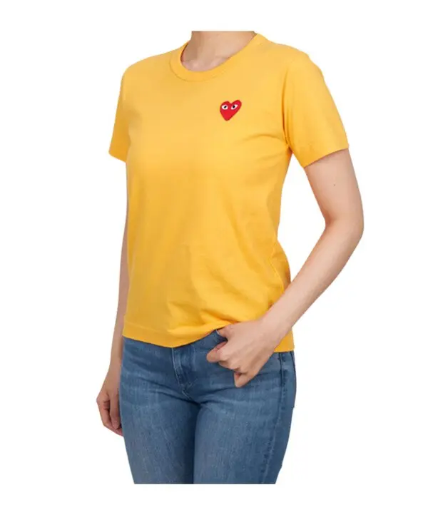 Comme Des Garçons Heart Logo T-shirt - Orange