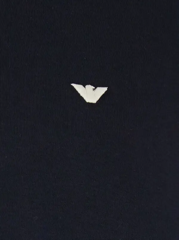 Emporio Armani Logo Zip-up Sweatshirt - Navy Blue
