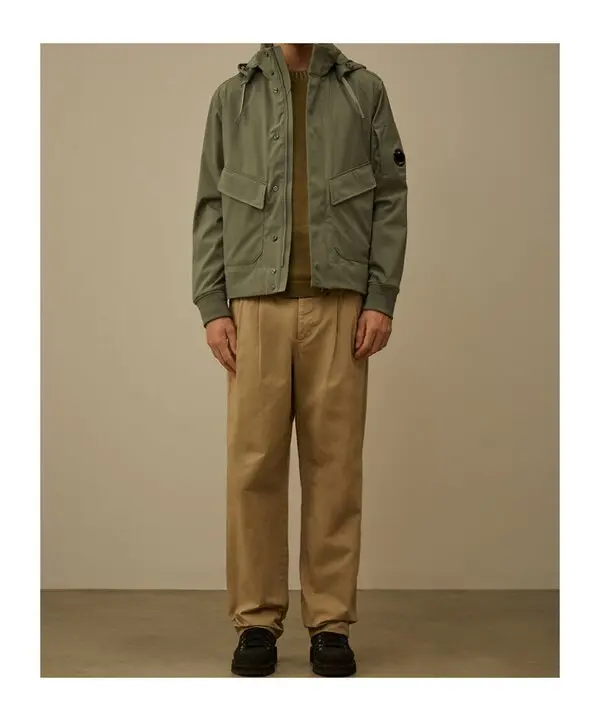 C.P. COMPANY Pleated Cotton-gabardine Loose Trousers - Beige