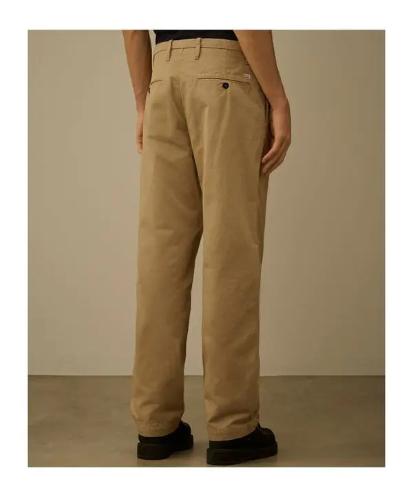 C.P. COMPANY Pleated Cotton-gabardine Loose Trousers - Beige