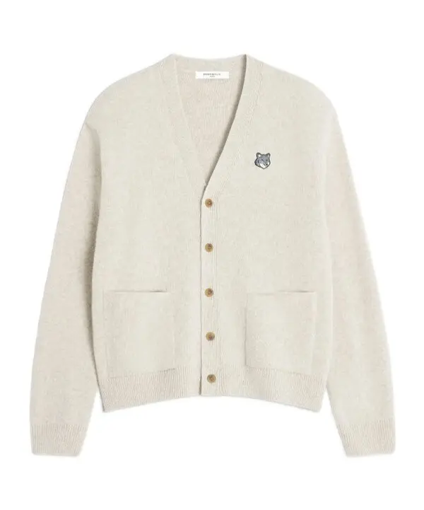 Maison Kitsuné Fox Head Cardigan - Tan