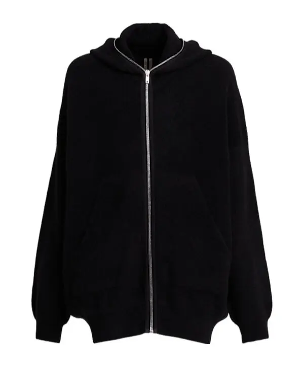 Rick Owens Gimp Alpaca Blend Hoodie - Black