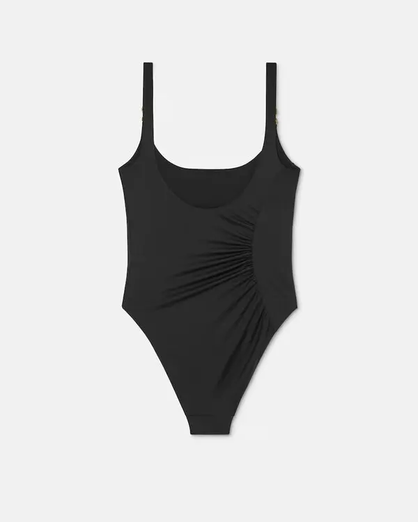 Versace Draped One-piece Swimsuit With Medusa '95 Hardware