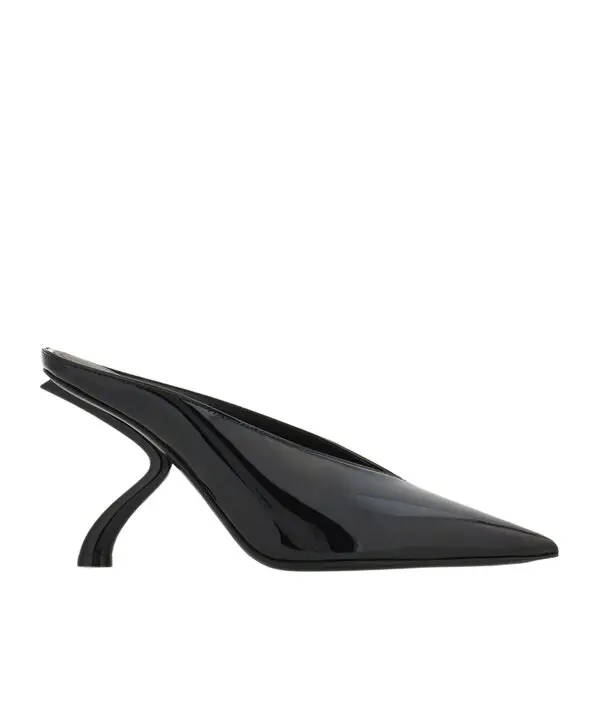 FERRAGAMO S-shaped Heel Mule - Black