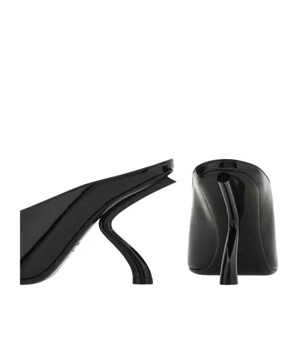 FERRAGAMO S-shaped Heel Mule - Black