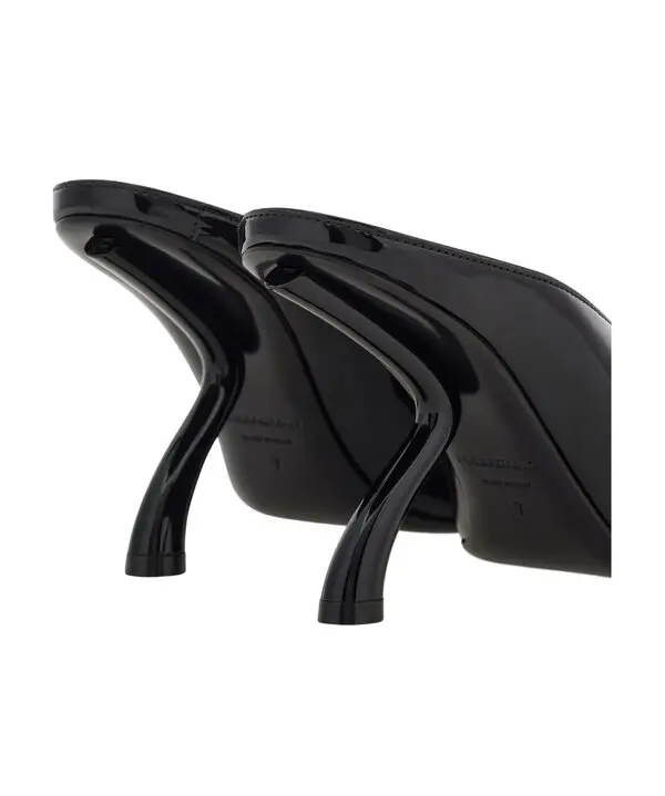 FERRAGAMO S-shaped Heel Mule - Black