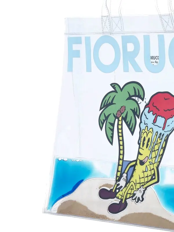 Fiorucci Graphic Print Shoulder Bag - White
