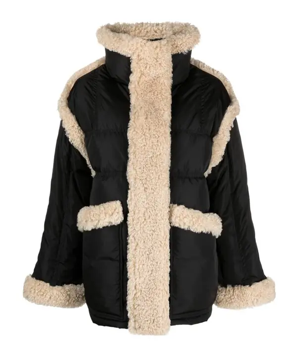 STAND STUDIO Dorothy Funnel Neck Puffer Jacket - Black