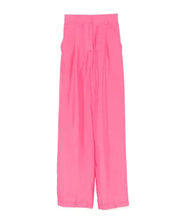 FORTE_FORTE Silk Trousers - Bright Pink