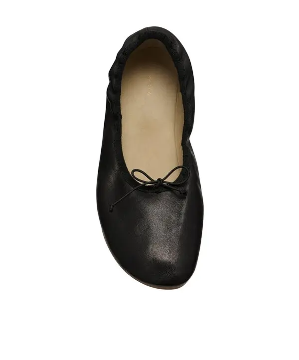 THE ROW Gathered Leather Ballet Flats