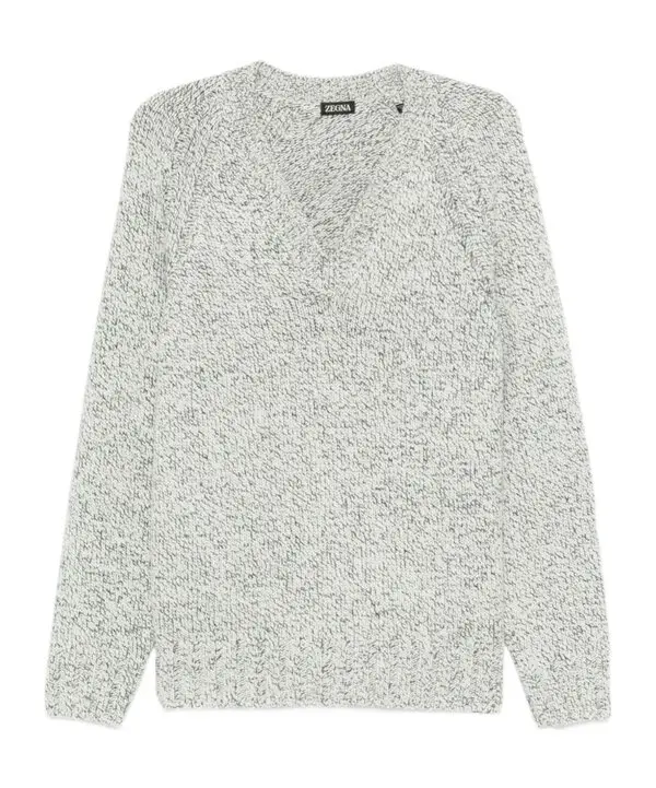 Zegna Speckled V-neck Sweater