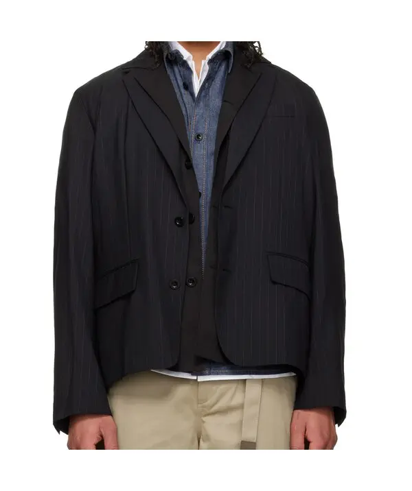Sacai Pinstriped Button Jacket