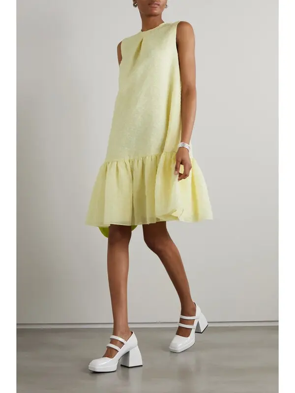 Erdem Maple Pleated Mini Dress