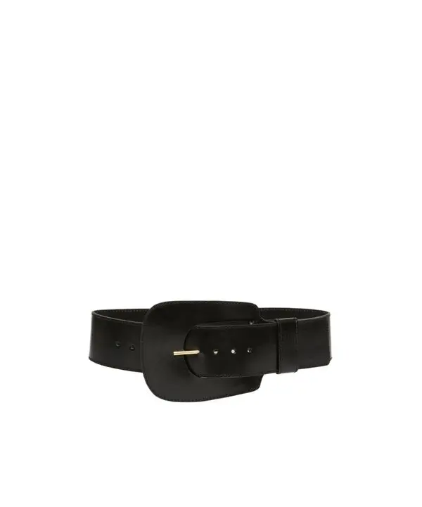 Sportmax Maxi Buckle Leather Belt - Black