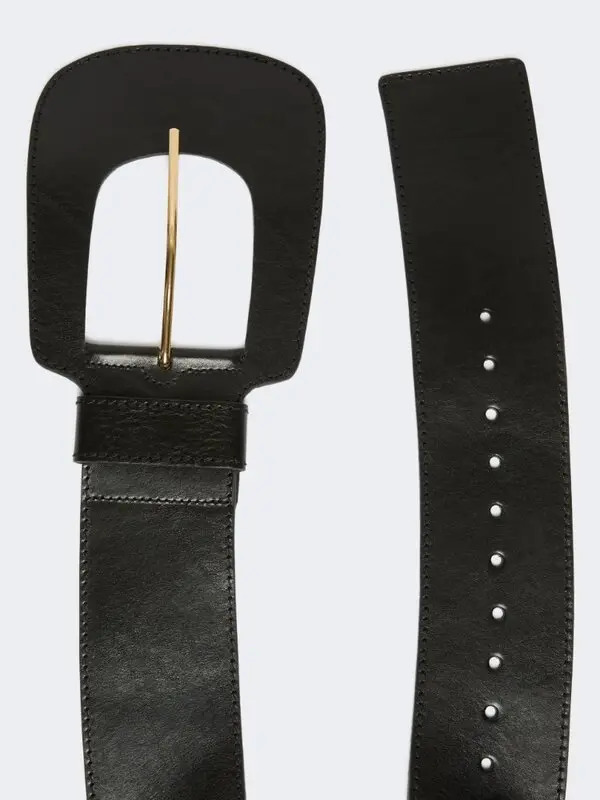 Sportmax Maxi Buckle Leather Belt