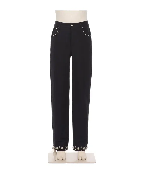 Valentino Garavani Embellished Eyelet Straight Leg Trousers