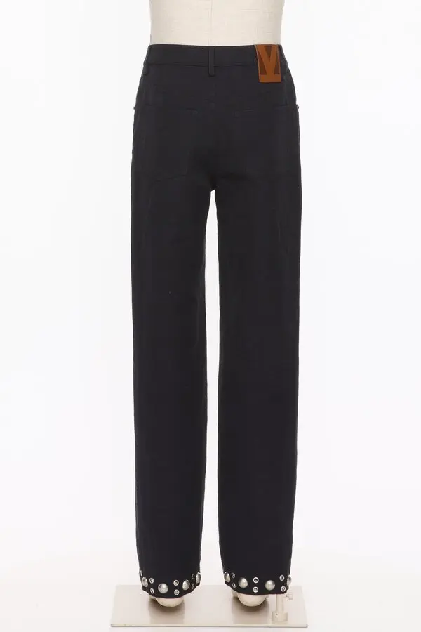 Valentino Garavani Embellished Eyelet Straight Leg Trousers