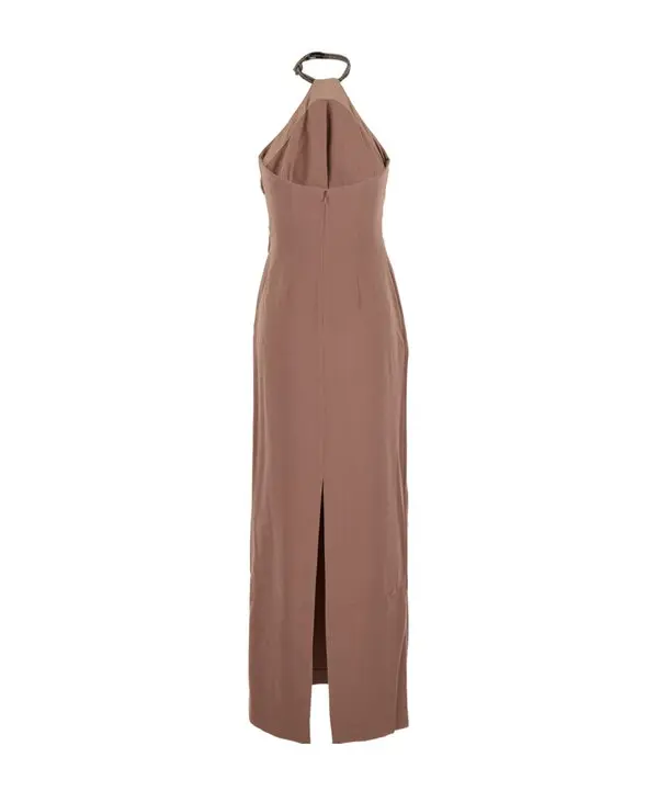 Solace London Halterneck Maxi Dress With Embellished Neckline
