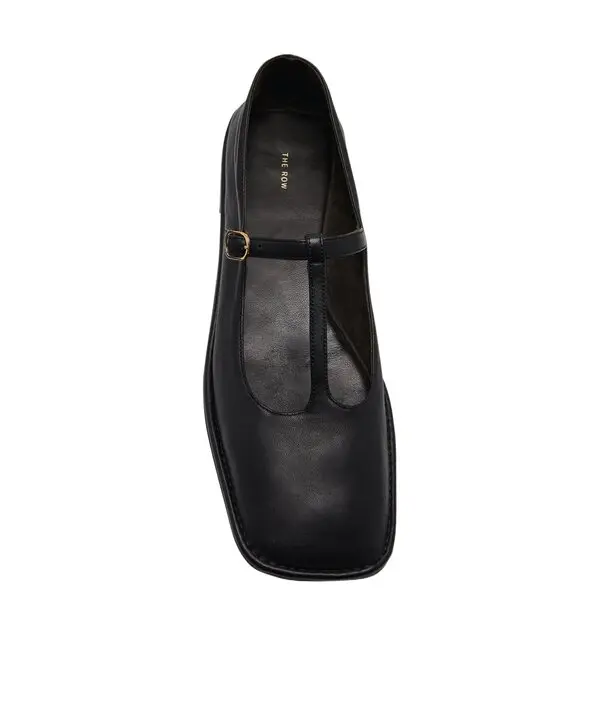THE ROW Square Toe T-strap Flat