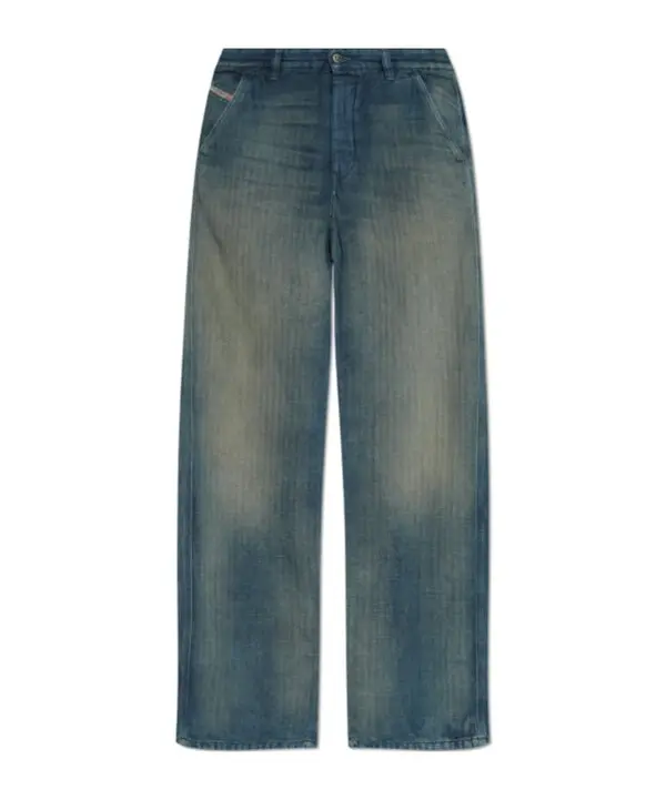 DIESEL® D-phant-chino Herringbone Faded Wide Leg Jeans