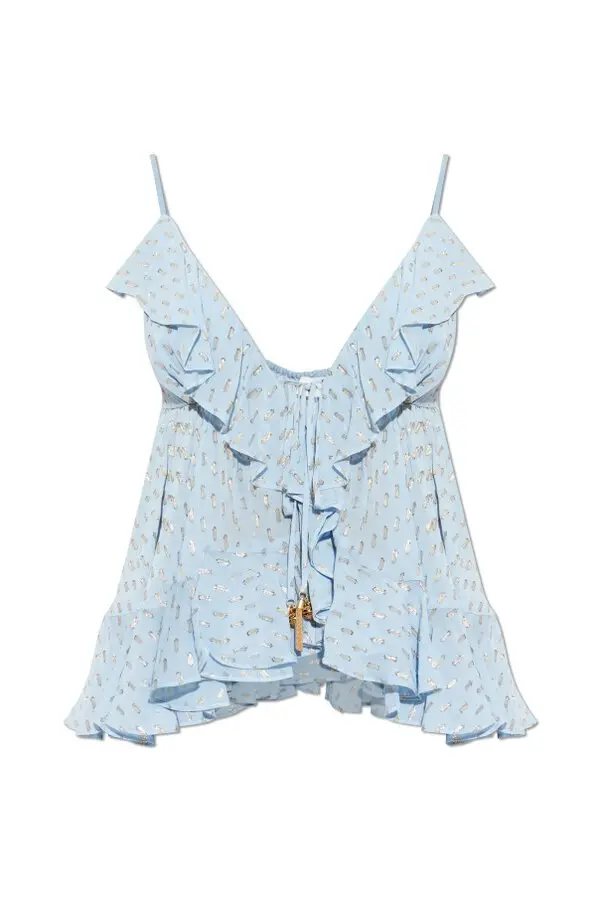 Zimmermann Ruffle Front Tie Top