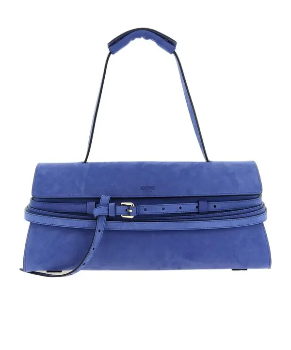 Moschino Medium Tie Me Buckled Shoulder Bag - Blue