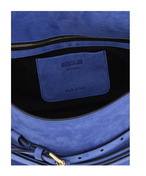 Moschino Medium Tie Me Buckled Shoulder Bag - Blue