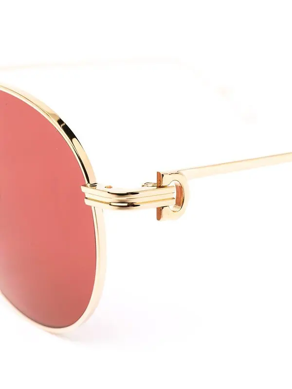 Cartier Round Frame Sunglasses - Red