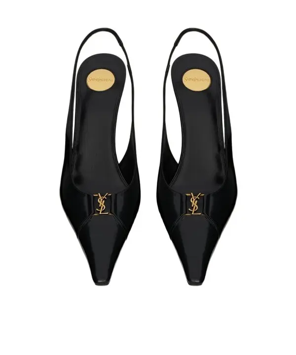 Saint Laurent Babylone 90 Slingback Heeled Pumps - Black