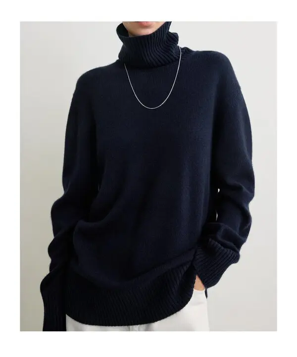 TOTEME Roll Neck Long Sleeved Jumper - Navy