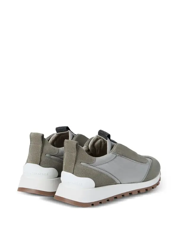 Brunello Cucinelli Monili Detailed Slip-on Sneakers - Gray