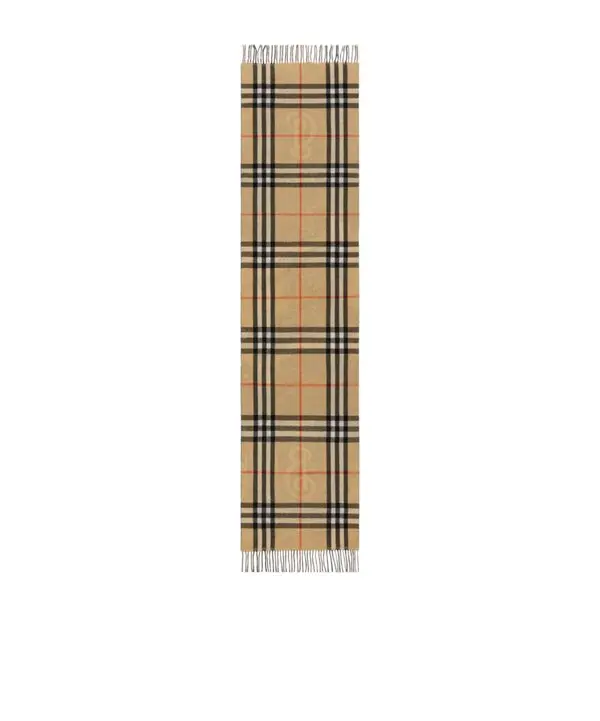 Burberry Wide Reversible Stormy Knight Scarf - Sand-colored