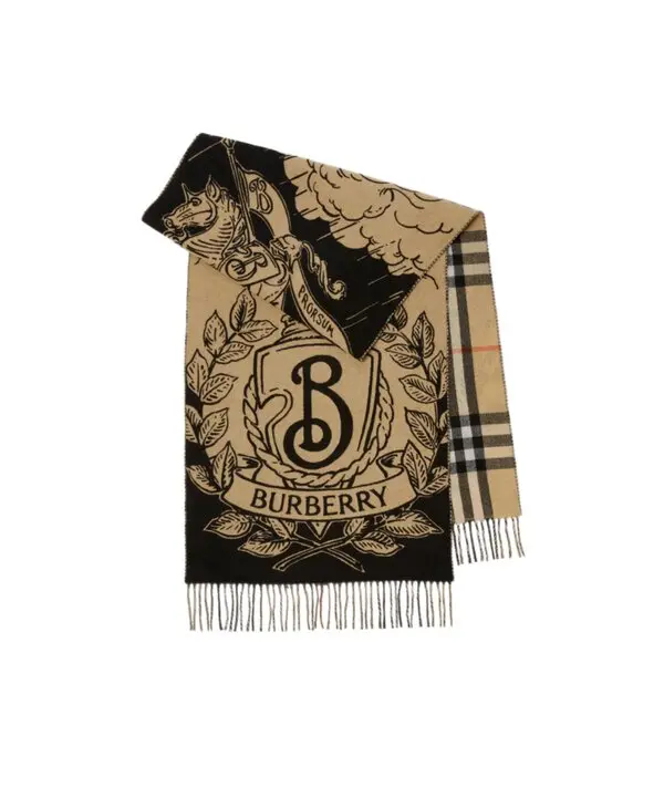 Burberry Wide Reversible Stormy Knight Scarf - Sand