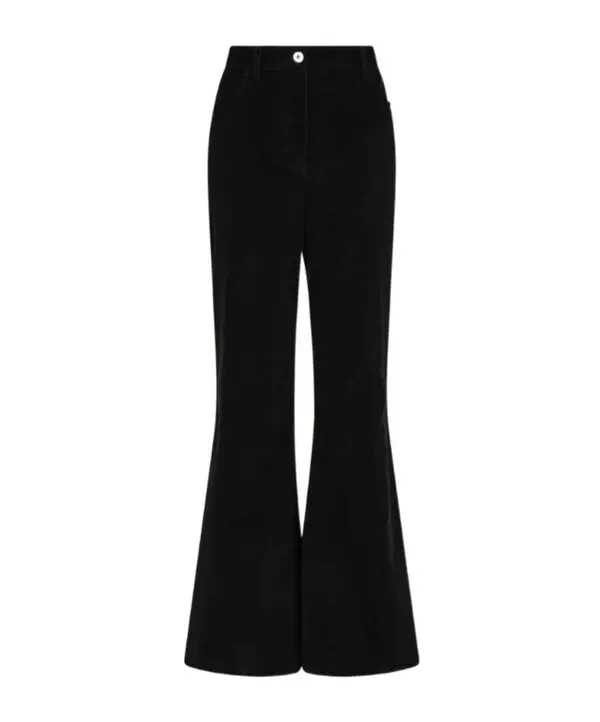 FERRAGAMO Flared Corduroy Trousers - Black