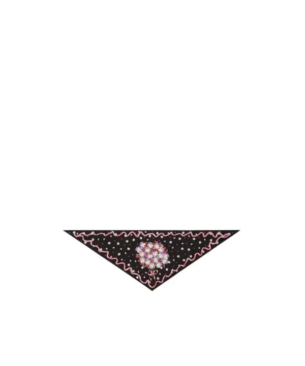 Dolce & Gabbana Floral-print Ribbon Scarf - Black
