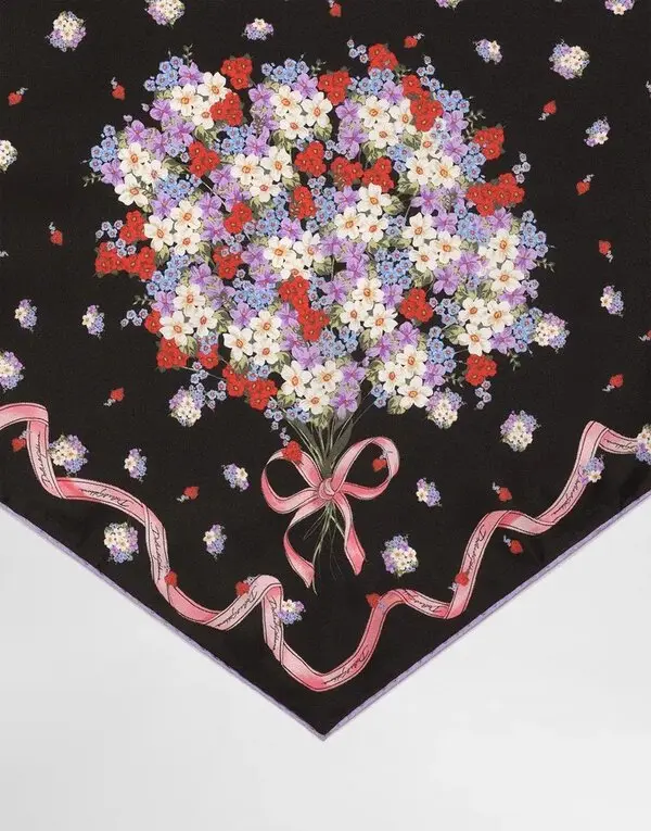 Dolce & Gabbana Floral-print Ribbon Scarf